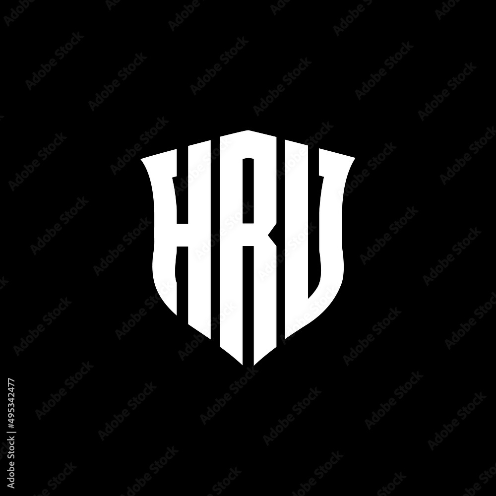HRU letter logo design with black background in illustrator, vector ...