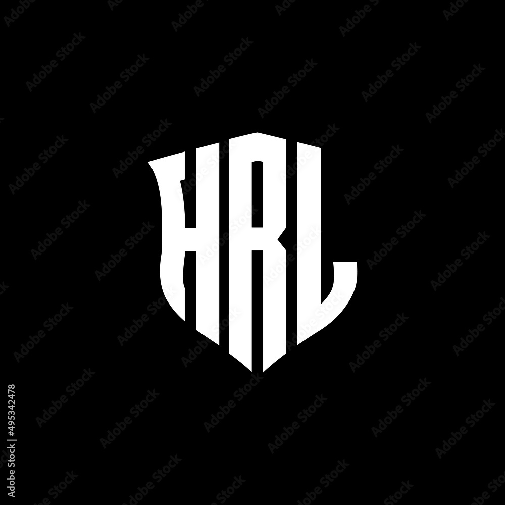 HRL letter logo design with black background in illustrator, vector ...