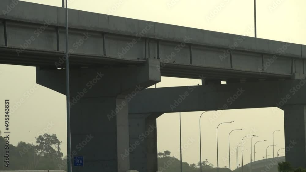 Imaduwa Interchange, Sri Lanka A dashboard view in the early morning of ...