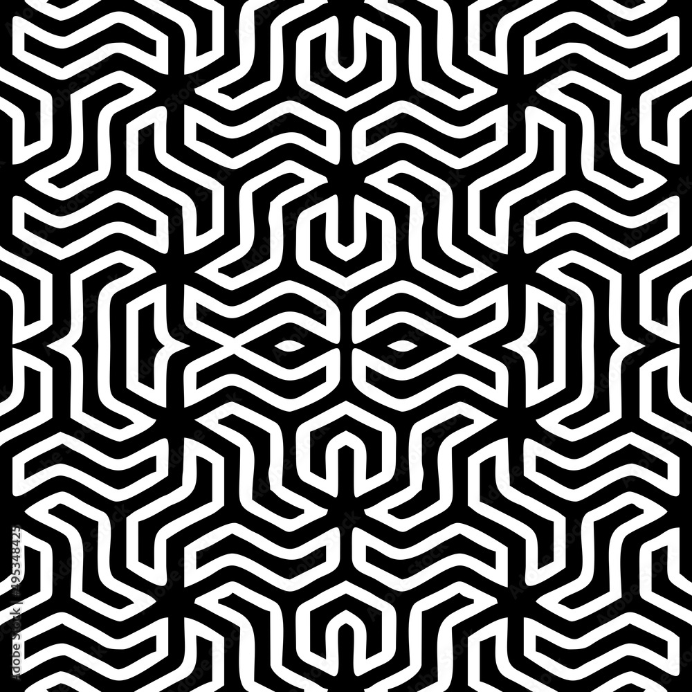 vector black and white seamless pattern. repeated pattern design. Stock ...