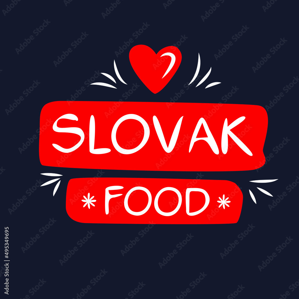 Creative (Slovak food) logo, sticker, badge, label, vector illustration ...