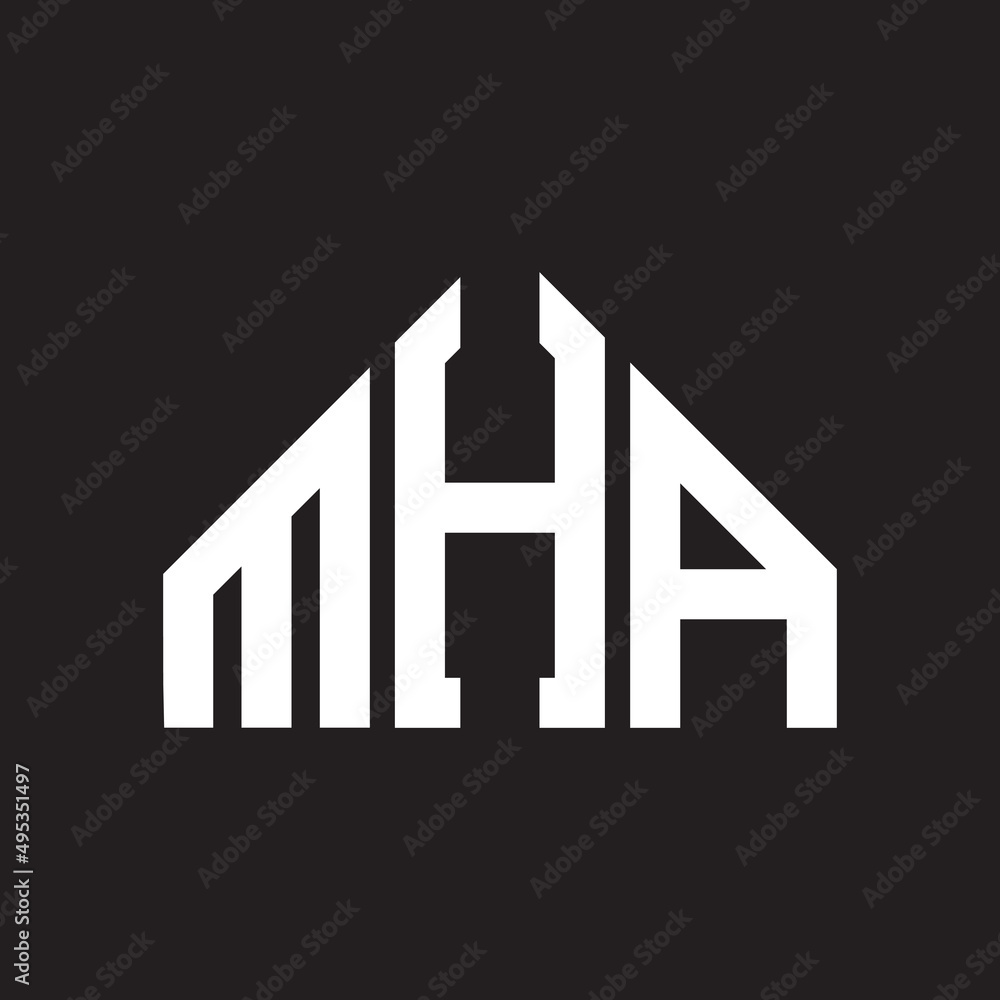 MHA letter logo design on black background. MHA creative initials ...