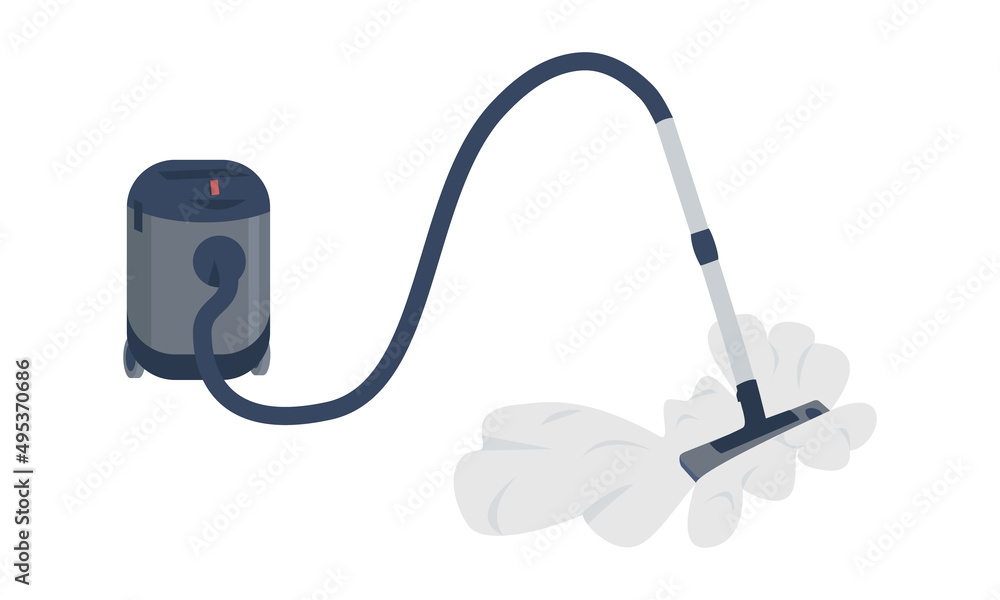 Broken vacuum cleaner semi flat color vector object. Full sized item on ...