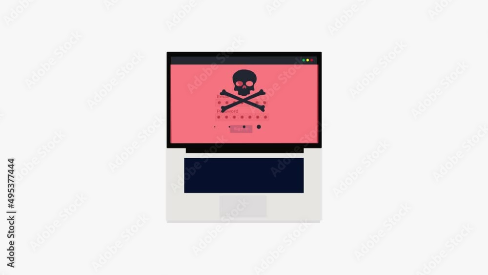 Phishing password login stealing email 4K animation. Spam phishing mail ...