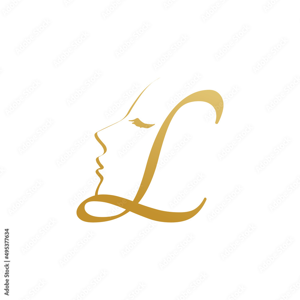 letter L with beauty face logo design Stock Vector | Adobe Stock