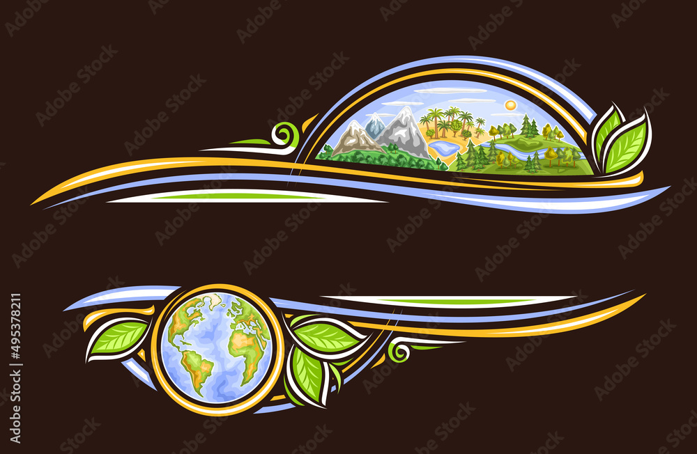 Vector border for Earth Day Holiday with copy space for greeting text ...