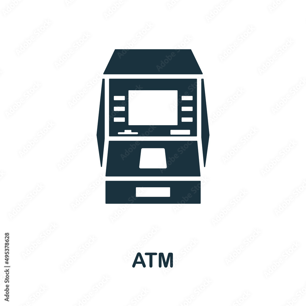 Atm icon. Monochrome simple Atm icon for templates, web design and ...