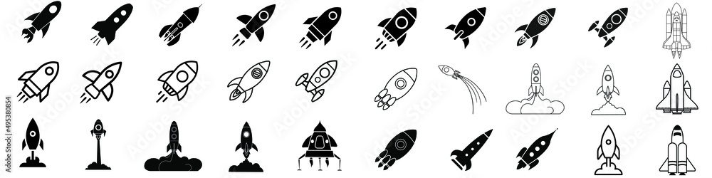 Space Rocket icon vector. Space Craft illustration sign. Shuttle symbol ...
