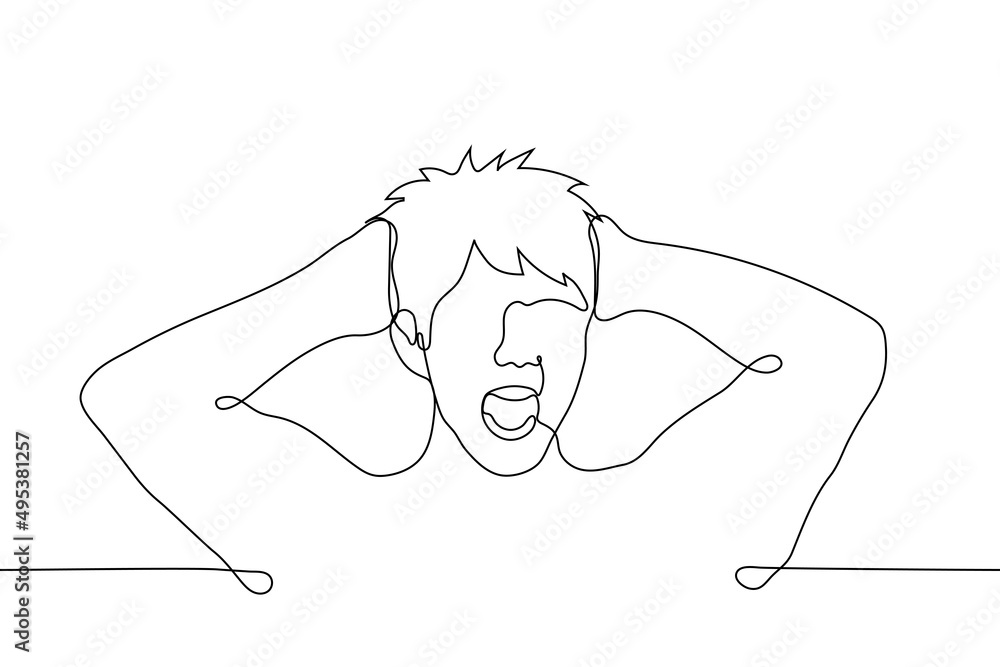 Man Screaming Drawing
