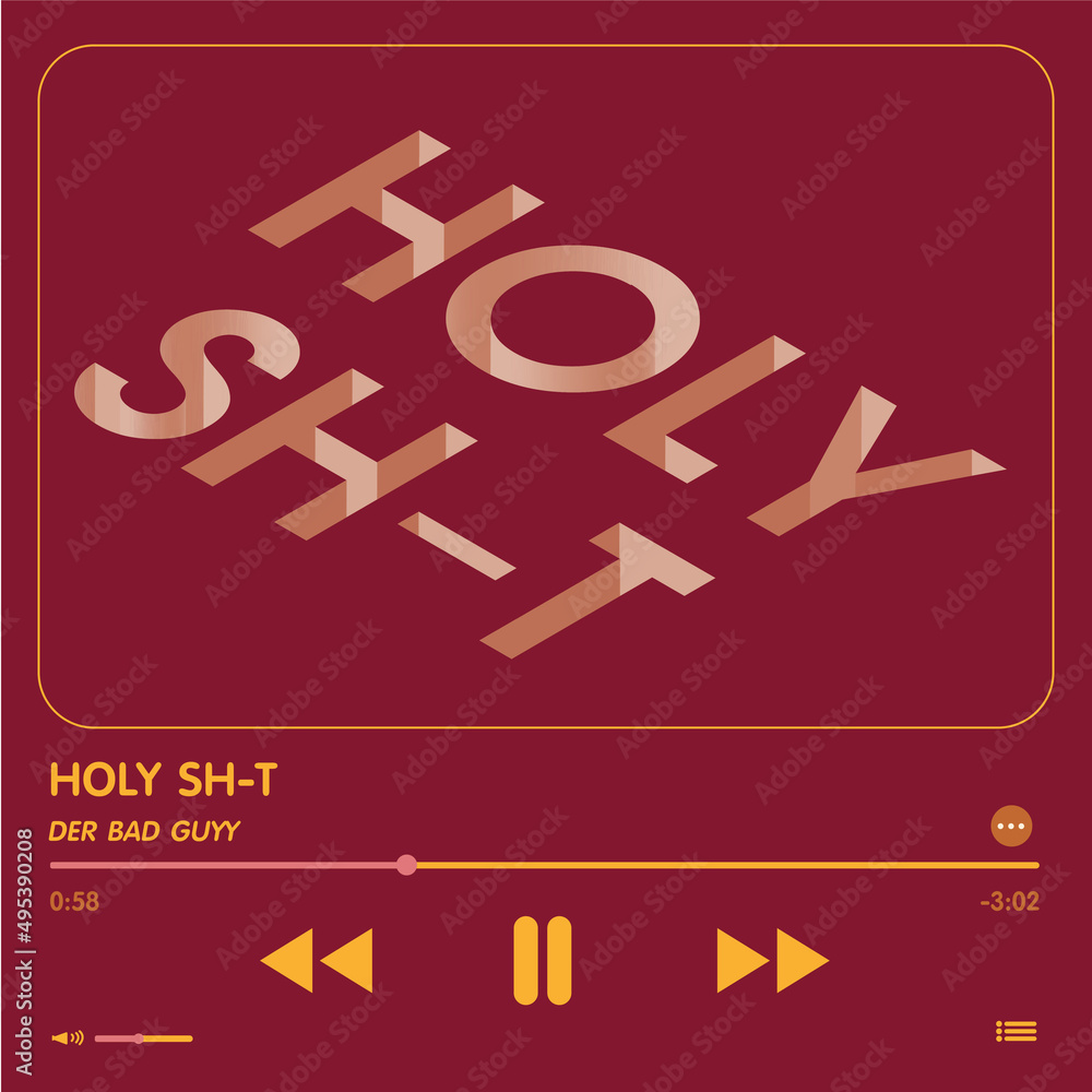 Music Playlist with 3d hole Cover album design, Online streaming ...