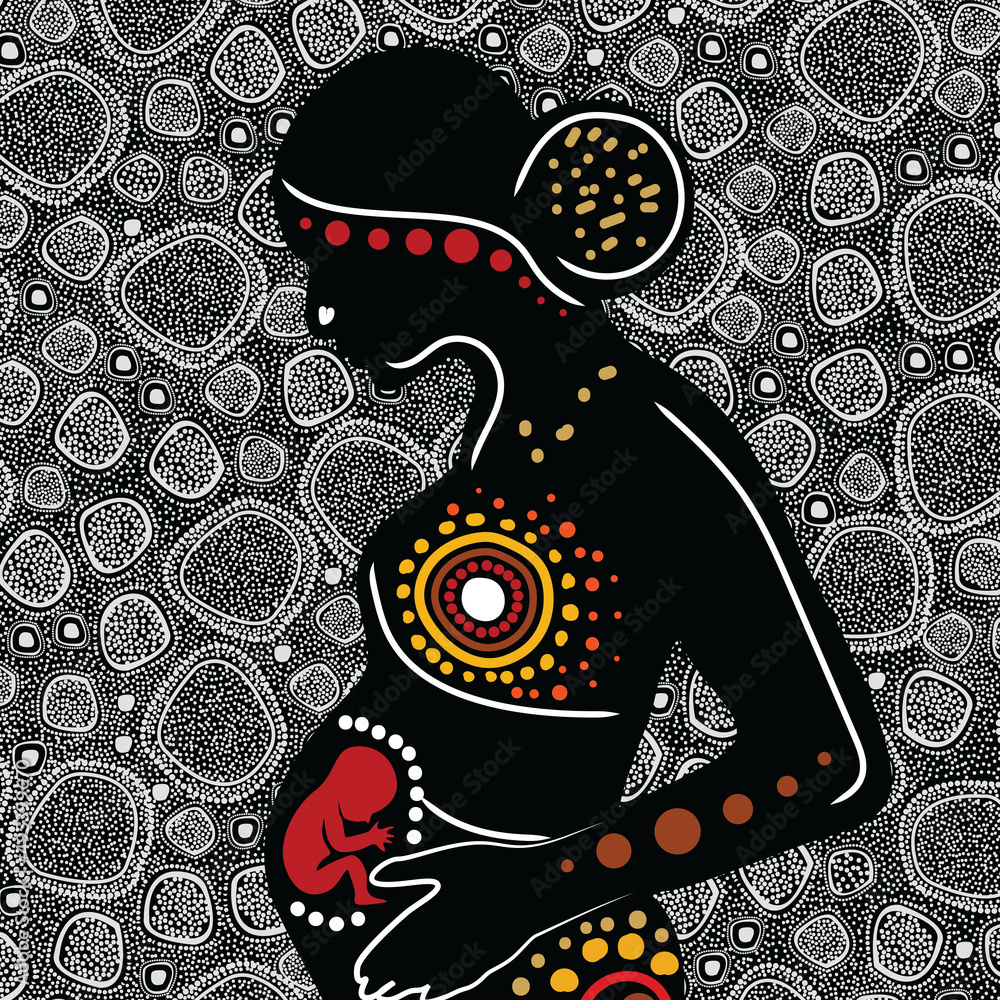 Pregnant woman art - Aboriginal Stock Vector | Adobe Stock