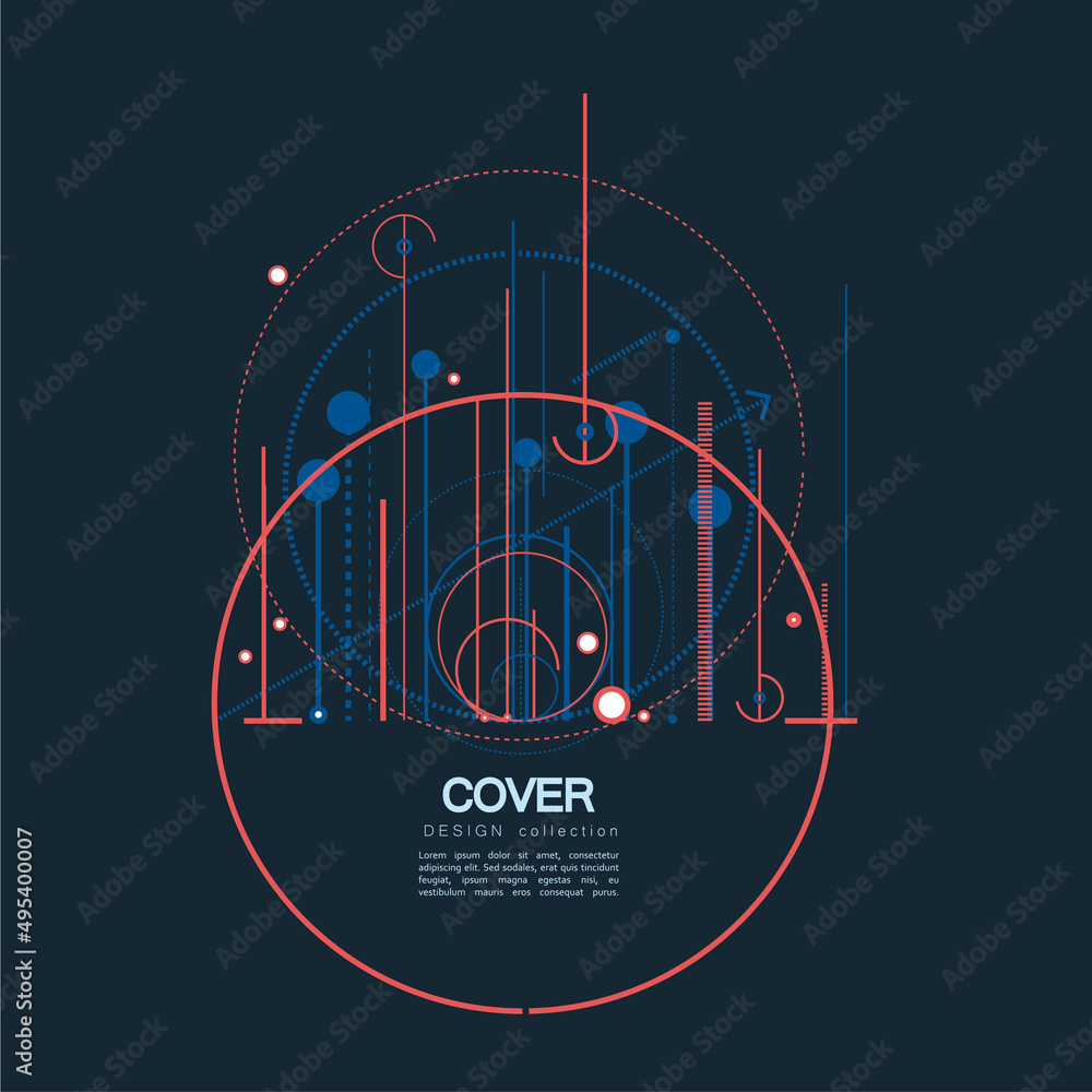 Vector circles design connection. Graphic abstract technology ...