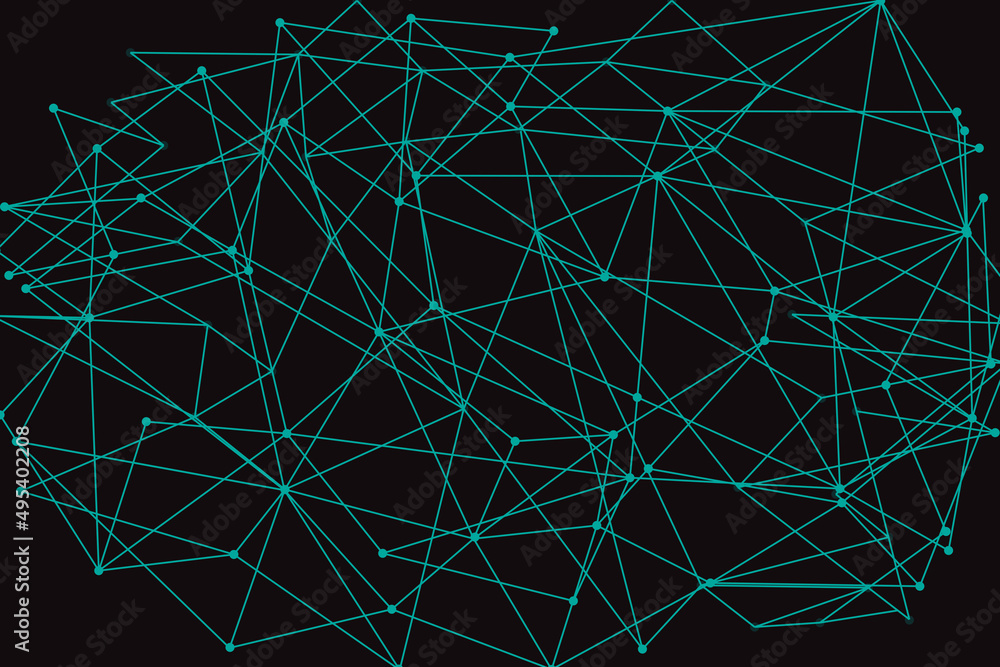 Network abstract connection isolated on black background. Network ...