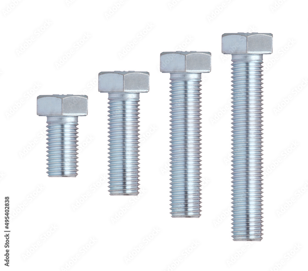 bolt, base, stainless, steel, outer, fully, threaded, hexagon, head ...