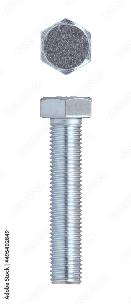 bolt, base, stainless, steel, outer, fully, threaded, hexagon, head ...