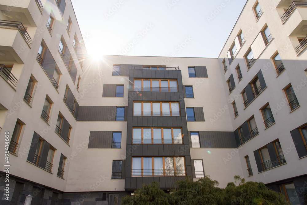 modern apartment building in the city Stock Photo | Adobe Stock