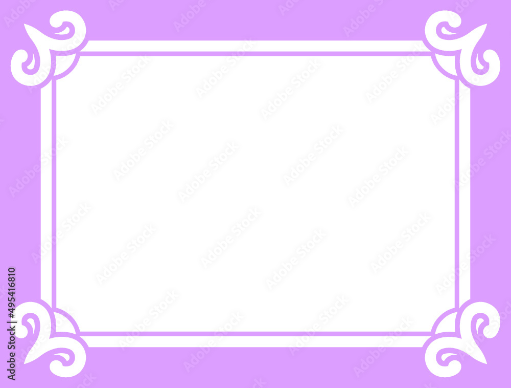Powder pink vector horizontal background with beautiful border frame ...