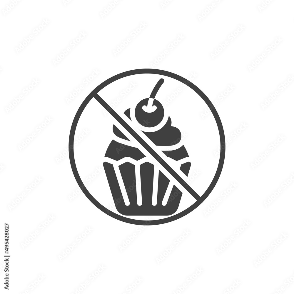 No sweets vector icon Stock Vector | Adobe Stock