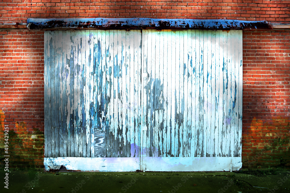 alley shipping receiving door alleyway evening shadows empty abandoned ...