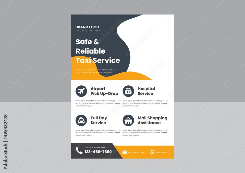 taxi pickup services flyer poster design. taxi service calls us flyer ...