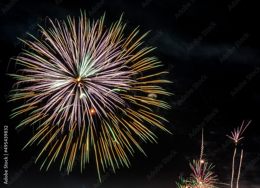 Fireworks in night sky Stock Photo | Adobe Stock
