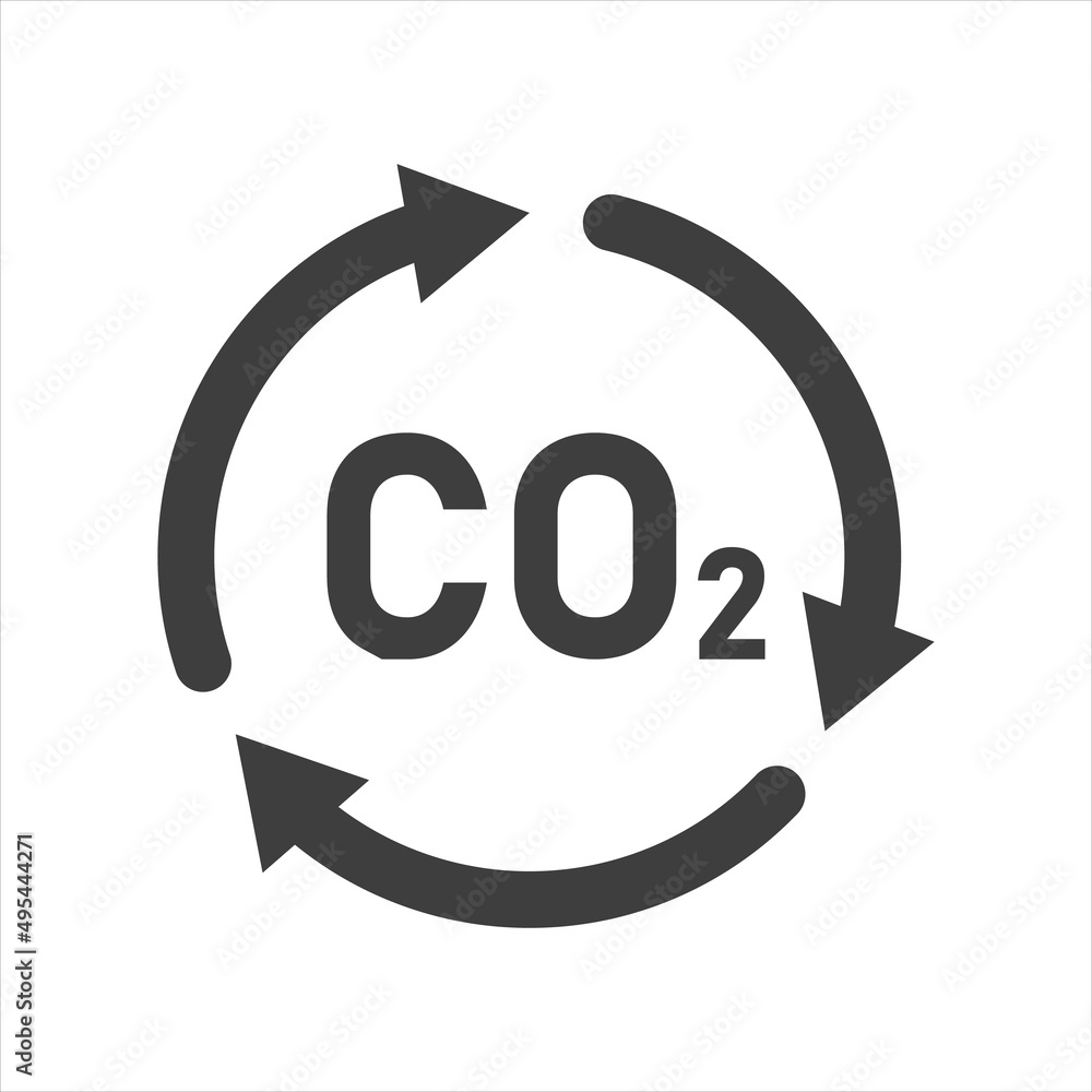 co2 emissions icon. carbon dioxide pollution. ecology and environment ...