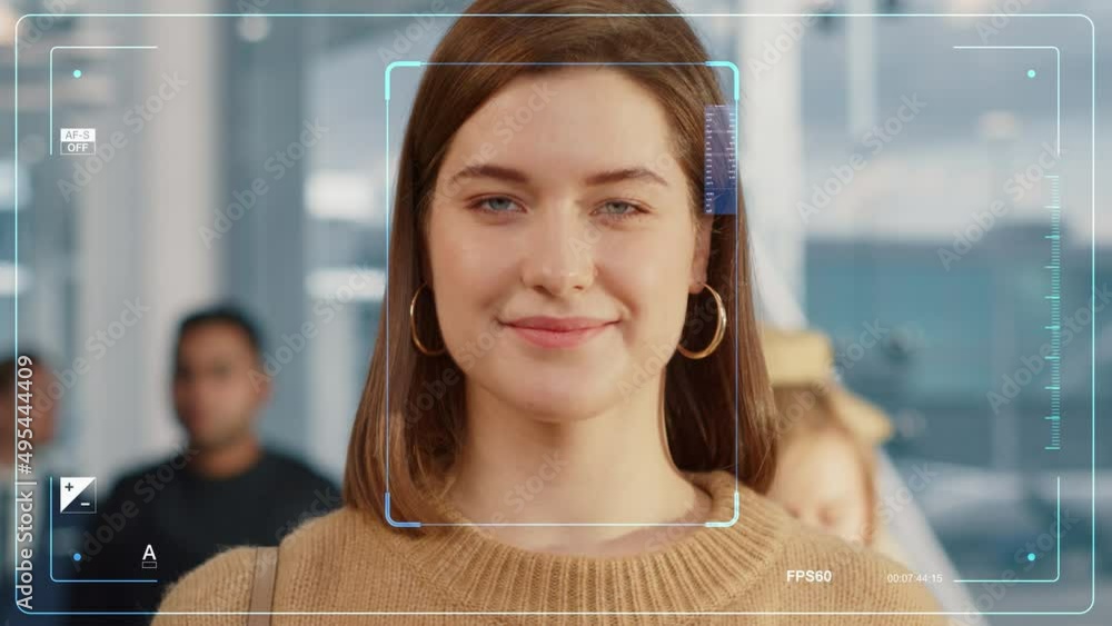 Beautiful Female Proceeds Through Automated Passport Border Control ...