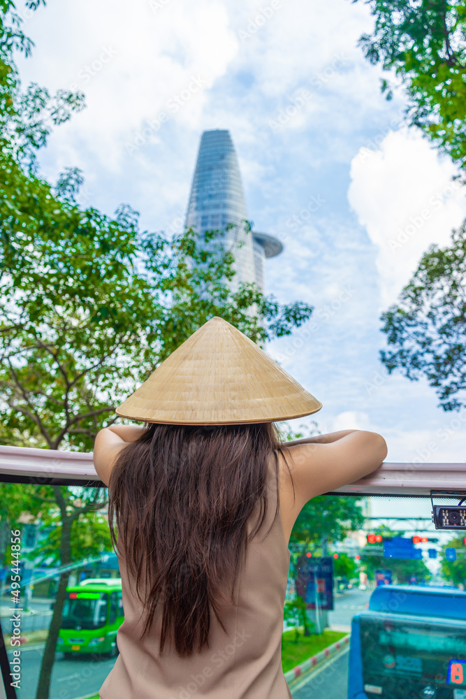 Sightseeing tour buses in Ho Chi Minh city, Vietnam. Hop on hop off ...