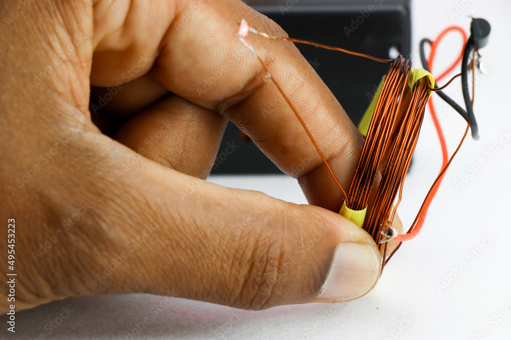 Wireless electricity transfer experimental setup is shown using ...