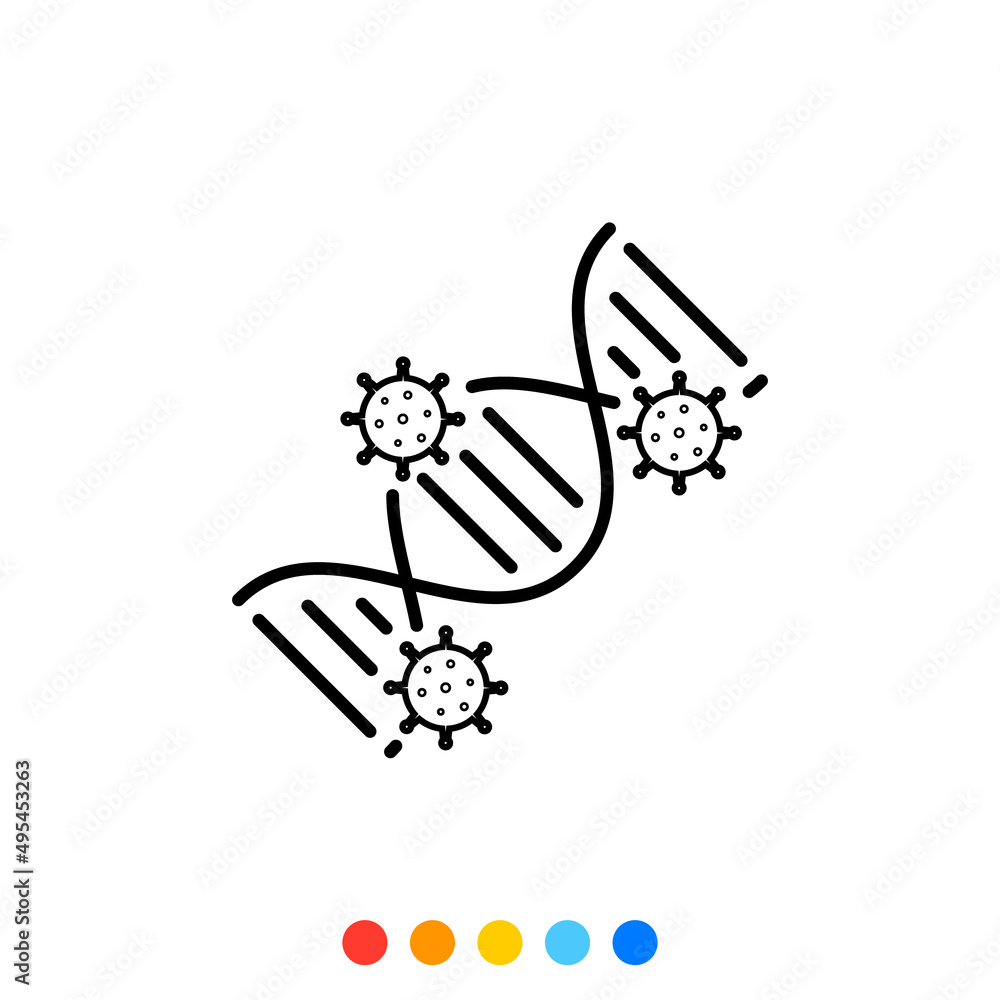 DNA infected by Virus, Icon, Vector and Illustration. Stock Vector ...