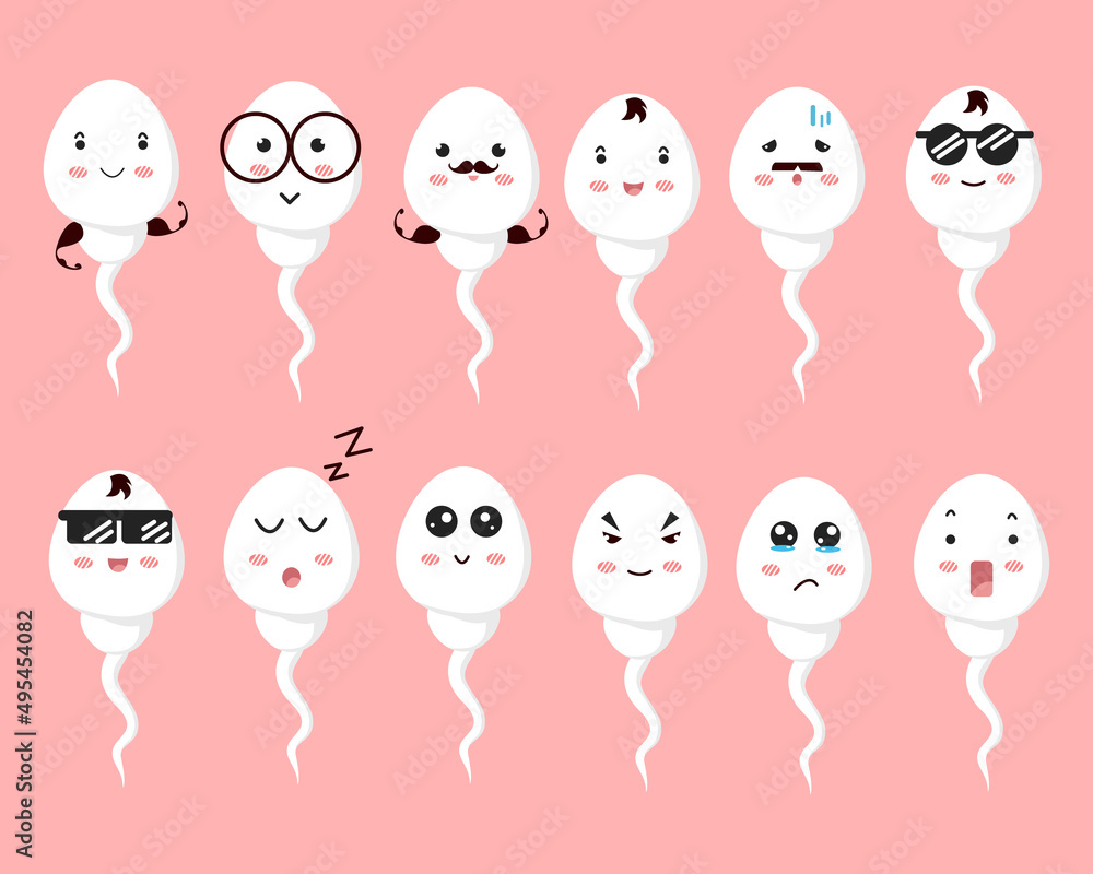 sperm cartoon character. vector illustration. Stock Vector | Adobe Stock