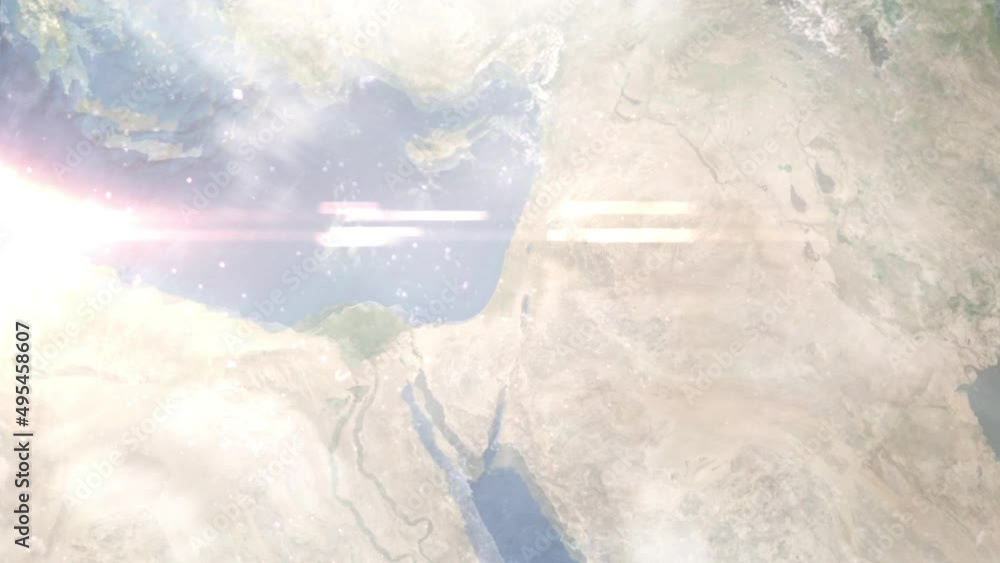 Earth zoom in from outer space to city. Zooming on Ramat Gan, Israel ...