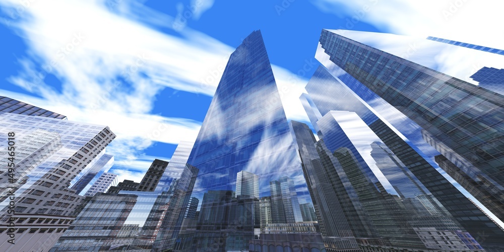 Skyscrapers, high-rise buildings, skyscrapers sky view, modern ...