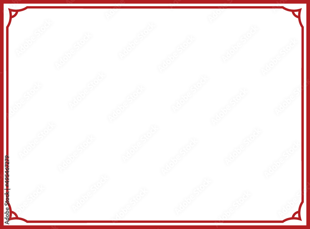 Red border frame. Vintage vector label on white background Stock Vector ...