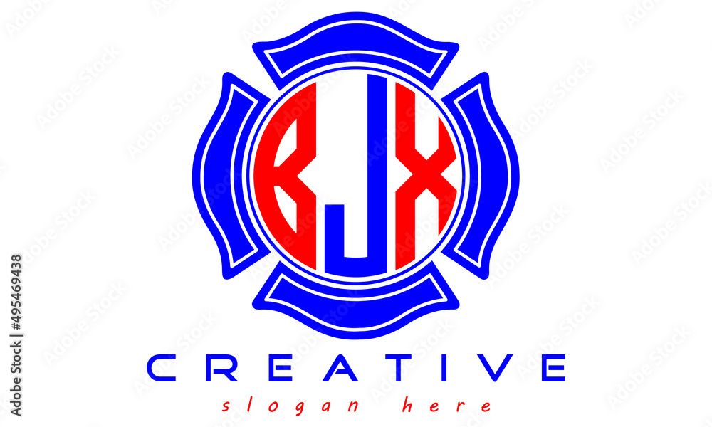 BJX three letters circle monogram initial geometric curves logo design Stock Vector | Adobe Stock