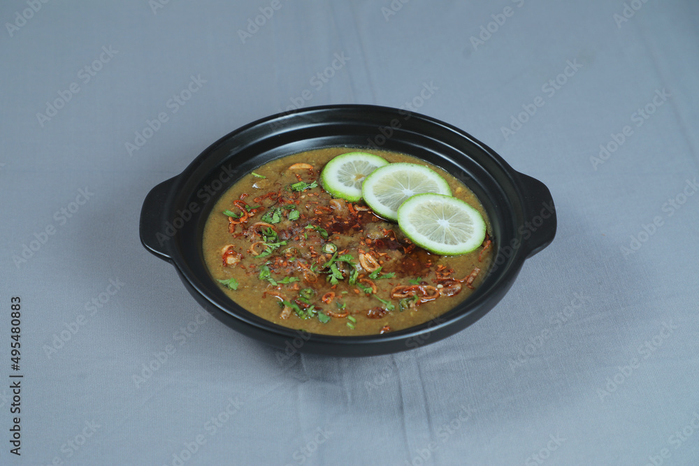 Indian Traditional Hyderabadi Beef Halim bowl Stock Photo | Adobe Stock