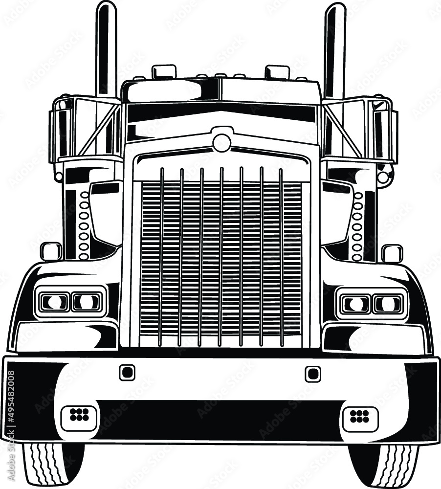 Big rig truck graphic Stock Vector | Adobe Stock