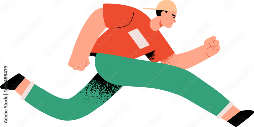 Man Running Cartoon Illustration Stock Vector | Adobe Stock