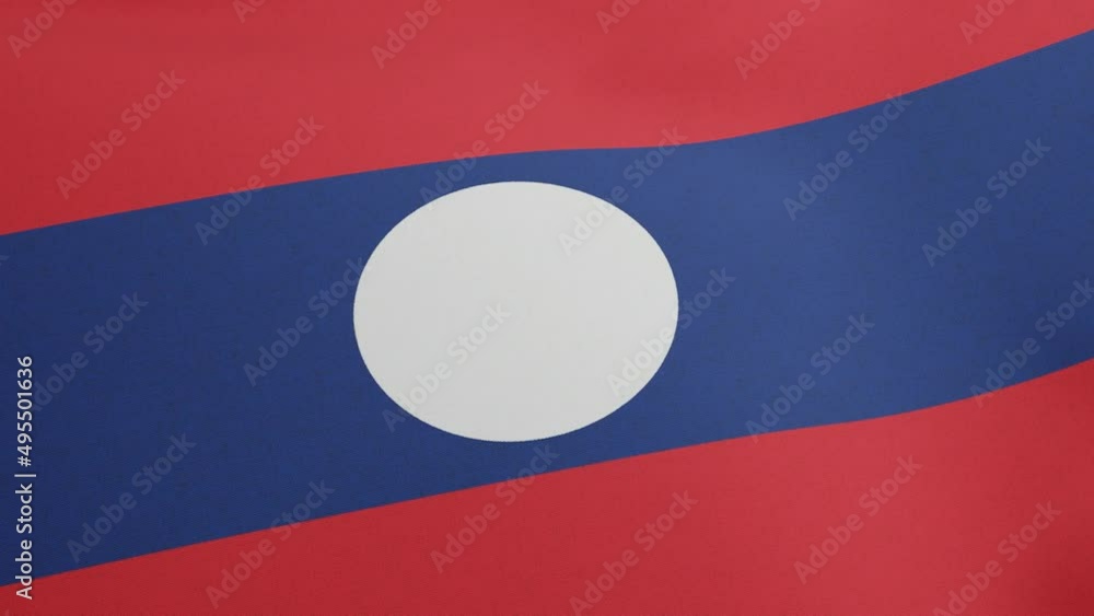 National flag of Laos waving original size and colors 3D Render, Lao ...
