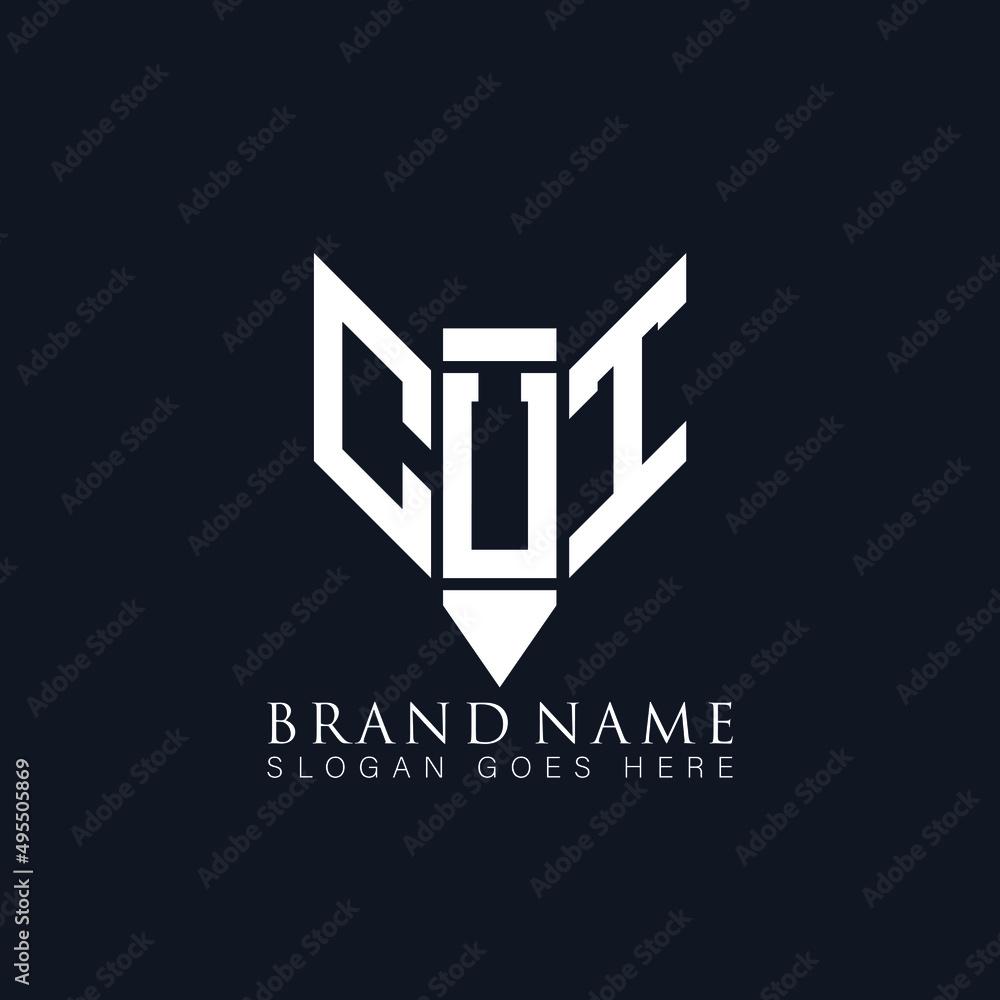 CUT letter logo design on black background.CUT creative monogram ...