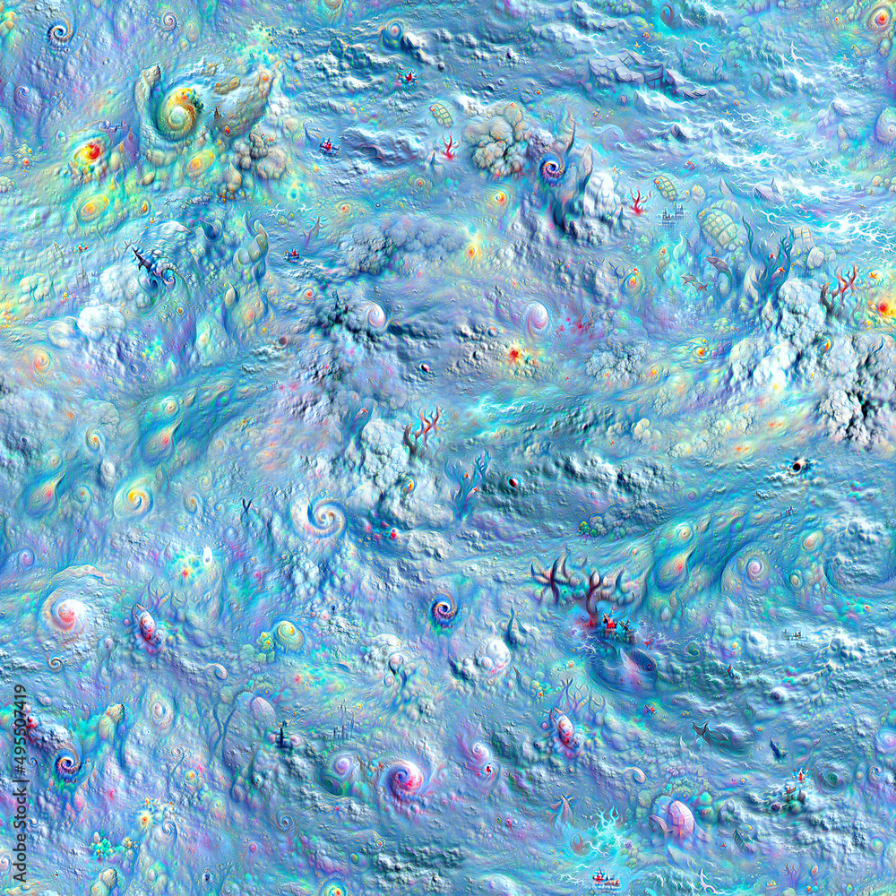 Galaxy and clouds seamless tileable texture illustration. Tile pattern ...