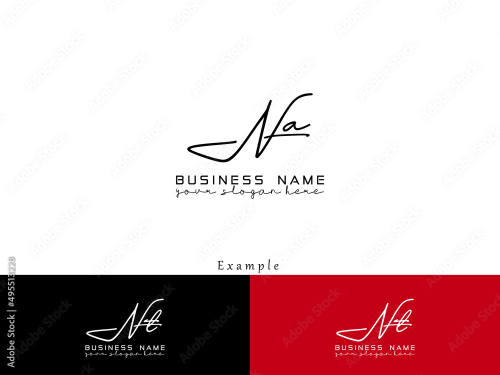 Simple NA Logo Icon Vector, Signature Na an Logo Letter Icon Design For ...