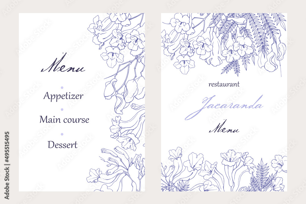 Line art Floral background for design wedding invite menu restaurant ...