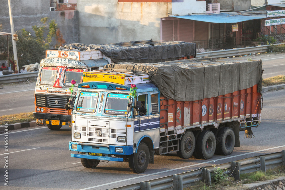 Indian trucks Stock Photo | Adobe Stock