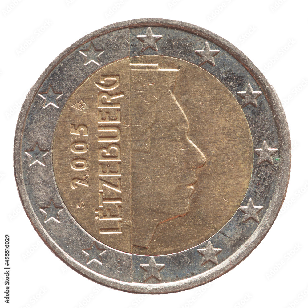 Luxenburg - circa 2005: a 2 Euro coin of Luxenburg with a portrait of ...