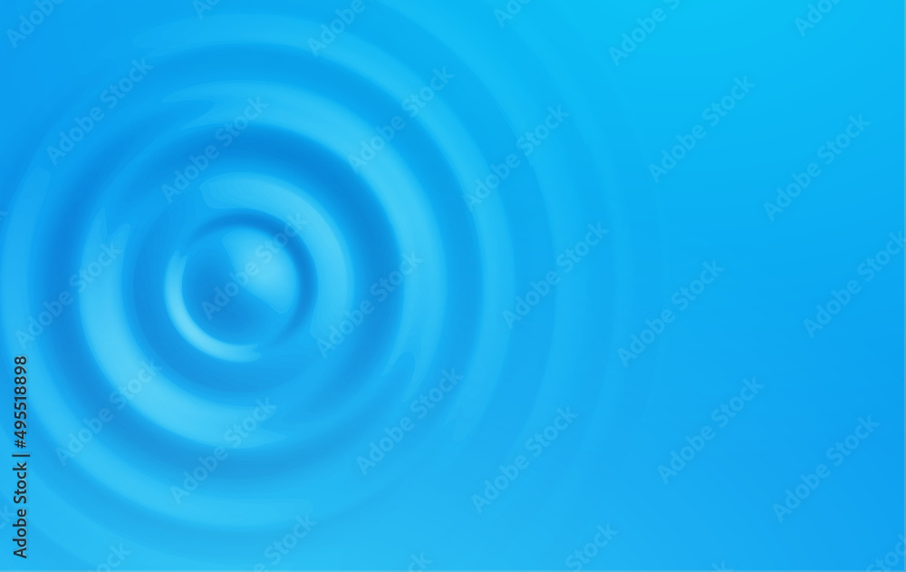 Water wave ripple effect on a blue background. Circular wave top view ...