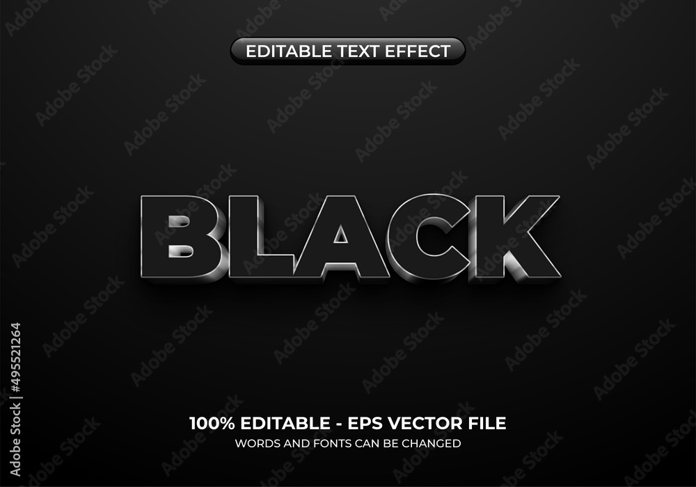 Black and bold text effect with the silver outline on a dark background ...