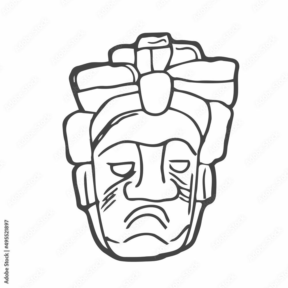 African Mask Coloring Page