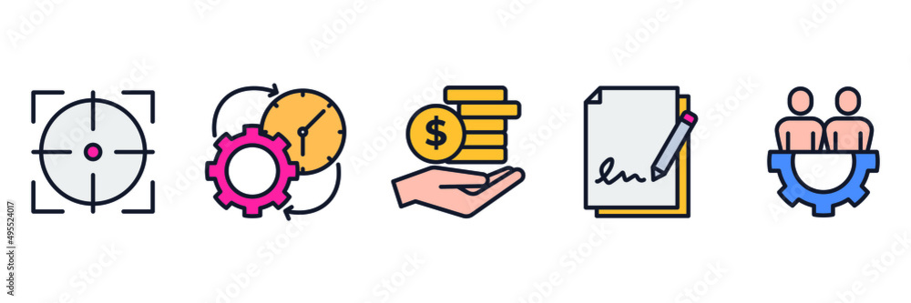 marketing set icon symbol template for graphic and web design ...