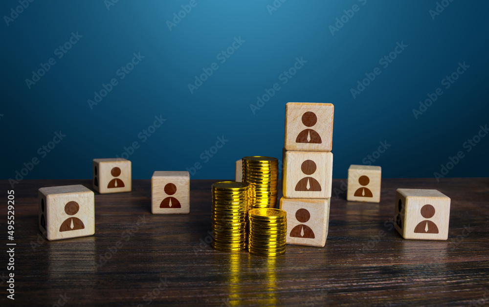 Cooperation makes a profit. Working together brings money. An effective ...